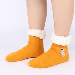 Hot Sale Popular kid Cartoon Anti Slip Home Slippers Socks for Children Warm Winter Sherpa Socks thick Knitted Indoor floor sock