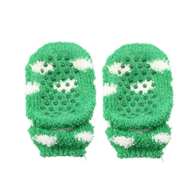 kids baby keep warm socks green winter socks knit home slipper socks