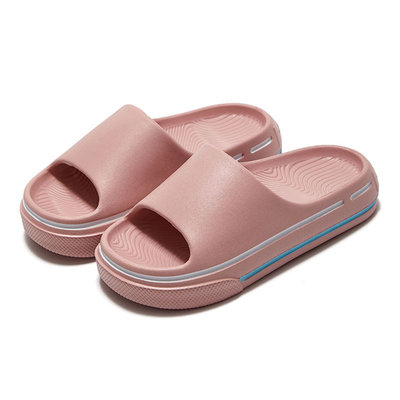 Wholesale household Men EVA thick bottom Classic summer Color Stroke sandals couple bathroom non-slip women slides slipper