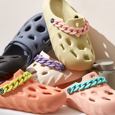 Summer Hole Shoes EVA Candy color cute chain decorate Hollow slippers Cute Non-Slip Breathable women Sandals