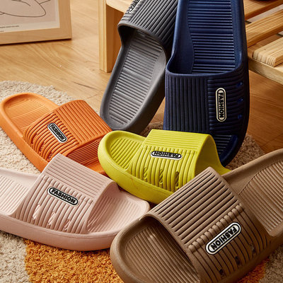 2022 new style letter slippers fashion irregular striped home indoor shoes non-slip couple summer sandals women