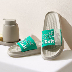 Spring and summer new indoor women slippers fashion simple home comfort EVA bottom letter sports boy couple flat sandals