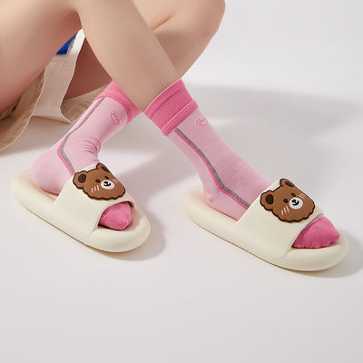 Adult Slipper Men's Summer cute cartoon Couples Indoor Home Shoes Bathroom non-slip flat Sandals women teddy bear slipper