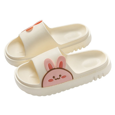 Cartoon female cute rabbit summer sandals thick bottom home indoor shoes wholesale couple solid color slippers for women