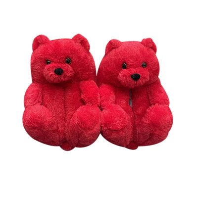 New Hot selling teddy bear warm shoes children comfortable cute cartoon floor plush soft kids home slippers