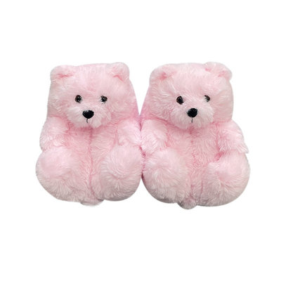 New Hot selling teddy bear warm shoes children comfortable cute cartoon floor plush soft kids home slippers