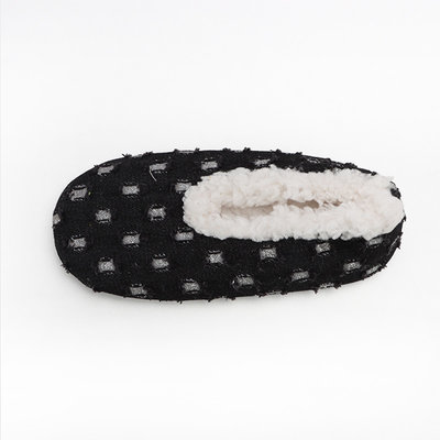 Winter Warm denim Fluffy cotton velvet Cozy Fuzzy Lined Non Slip House indoor Slipper Socks With Grippers For Women