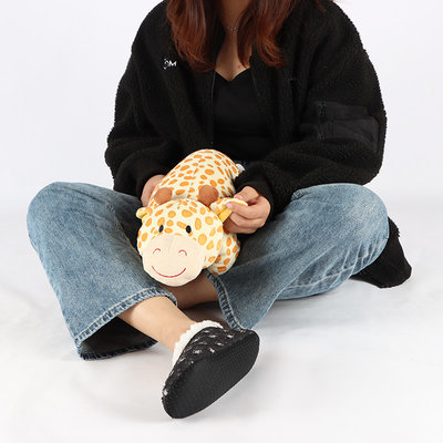 Winter Warm denim Fluffy cotton velvet Cozy Fuzzy Lined Non Slip House indoor Slipper Socks With Grippers For Women