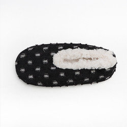 Winter Warm denim Fluffy cotton velvet Cozy Fuzzy Lined Non Slip House indoor Slipper Socks With Grippers For Women