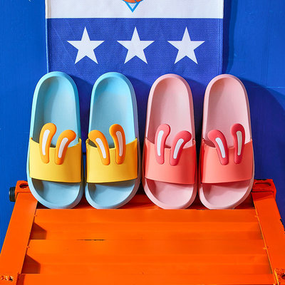 New design fashion trend Sandals cartoon cute rabbit ears ladies soft breathable slippers summer in stock