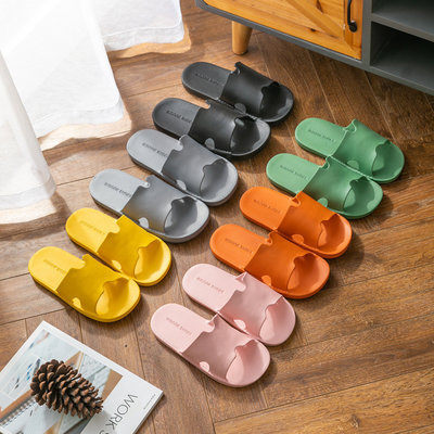Hot selling new style solid color home bathroom couple sandals and slippers summer non-slip mute home shoes