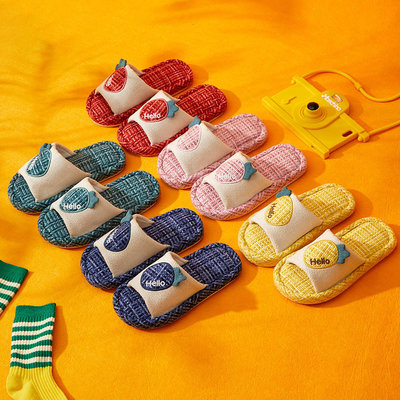 Slippers for boys and girls summer cute fruit children home cartoon breathable slippers wholesale in stock lining shoes