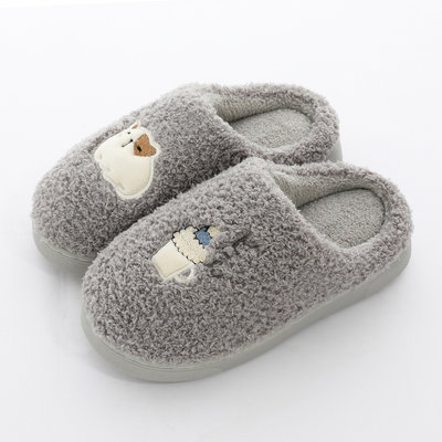 2021 new children cartoon Leisure rabbit slippers baby winter soft plush indoor non-slip home shoes with best price