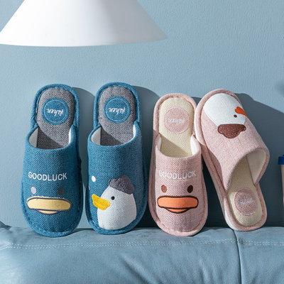 Cheap price 2021 new soft linen bedroom slippers home Fashion warm couple indoor non-slip household shoes ladies