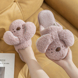Slippers custom vivid Cartoon hot sale winter fashion solid color soft plush home indoor shoes women fashion dogs shoes