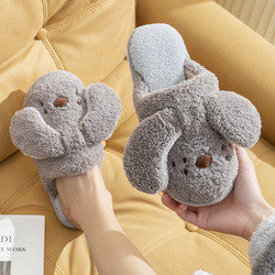 Slippers custom vivid Cartoon hot sale winter fashion solid color soft plush home indoor shoes women fashion dogs shoes