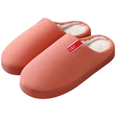 2021 custom candy color slippers female winter warm couple wholesale non-slip home indoor shoes in stock