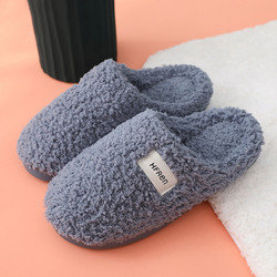 New style plush couple slippers winter indoor non-slip cute home warm soft household shoes for women and male