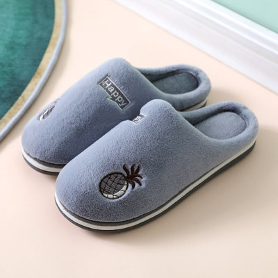 New products plush cheap warm slippers women winter home fruit pineapple vamp non-slip bedroom shoes wholesale