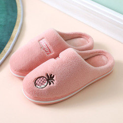 New products plush cheap warm slippers women winter home fruit pineapple vamp non-slip bedroom shoes wholesale