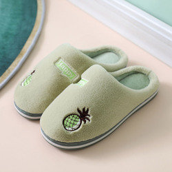 New products plush cheap warm slippers women winter home fruit pineapple vamp non-slip bedroom shoes wholesale