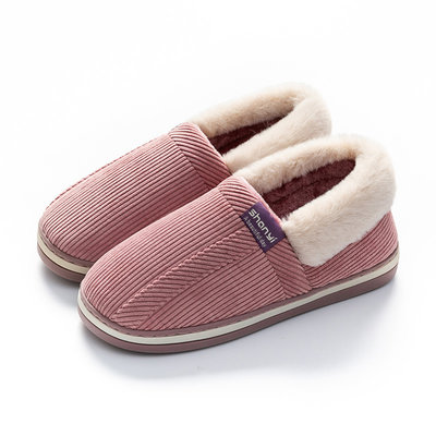Winter warm best price corduroy vamp slippers women non-slip large size couple home indoor shoes supplier