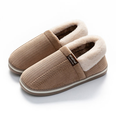 Winter warm best price corduroy vamp slippers women non-slip large size couple home indoor shoes supplier