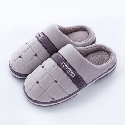 New female wholesale autumn and winter indoor and outdoor couple non-slip shoes soft plush thick-soled warm slippers