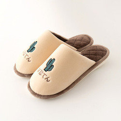 Autumn and winter home slippers female cute fruit plush indoor non-slip couple warm  high quality bedroom shoes