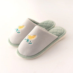 Autumn and winter home slippers female cute fruit plush indoor non-slip couple warm  high quality bedroom shoes