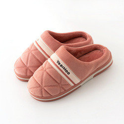 Autumn winter indoor men and women non-slip warm home thick-soled slippers half-pack couple household shoes