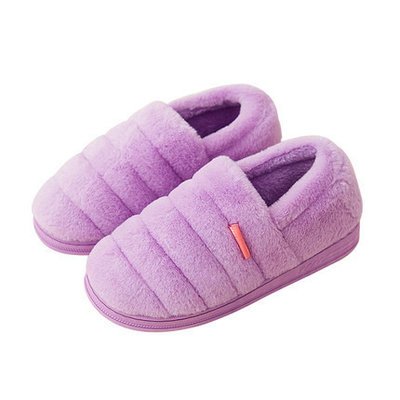 Winter new design delicate plush slippers for men and women thick-soled couple warm non-slip home indoor shoes