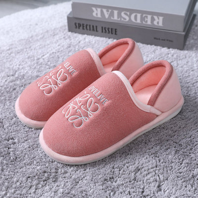 New hot sale women winter slippers non-slip warm indoor all-inclusive heel Coral fleece lining couple household shoes