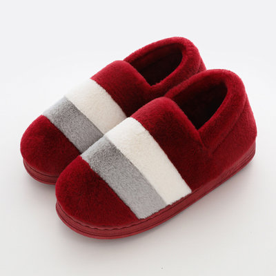New design simple style warm slippers women winter models 2021 non-slip soft plush couple bedroom shoes