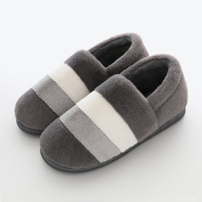 New design simple style warm slippers women winter models 2021 non-slip soft plush couple bedroom shoes