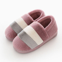 New design simple style warm slippers women winter models 2021 non-slip soft plush couple bedroom shoes