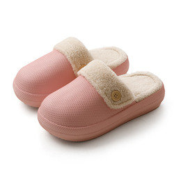 2021 new waterproof simple style slippers women winter warm non-slip couple removable home indoor shoes
