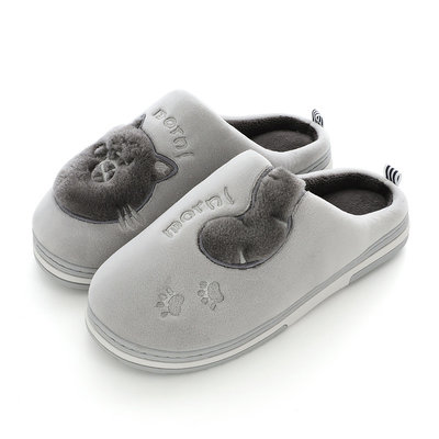 2021 new design cute cat slippers female winter warm cartoon couple thick bottom non-slip home indoor shoes