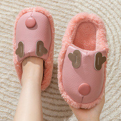 Hot selling fashion cartoon winter warm slippers women Waterproof vamp soft plush non-slip home indoor shoes