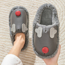 Hot selling fashion cartoon winter warm slippers women Waterproof vamp soft plush non-slip home indoor shoes