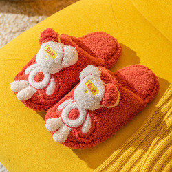 Custom winter comfort warm female slippers fashion cartoon PVC Wave textured non-slip sole leisure shoes