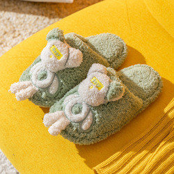 Custom winter comfort warm female slippers fashion cartoon PVC Wave textured non-slip sole leisure shoes