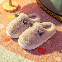 Winter new cartoon Little Ox Horn for women and male slippers PVC material Breathable non-slip Thermal shoes
