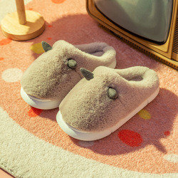 Winter new cartoon Little Ox Horn for women and male slippers PVC material Breathable non-slip Thermal shoes