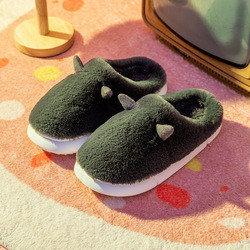Winter new cartoon Little Ox Horn for women and male slippers PVC material Breathable non-slip Thermal shoes