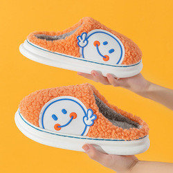 Home Indoor Slippers Women Winter Cartoon Plush Thick Bottom Warm Couple Style Cute House Non-Slip Shoes Men