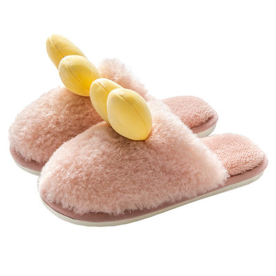 Wholesale 2021 Cute Fashion Trend Slippers Women Winter House Indoor Plush Warm Soft Comfort Men House Non-Slip