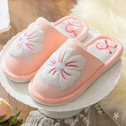 Women 2021 New Design fashion Flower pattern Slippers Men Warm Thick Bottom Non-Slip Home Indoor Shoes