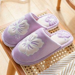 Women 2021 New Design fashion Flower pattern Slippers Men Warm Thick Bottom Non-Slip Home Indoor Shoes