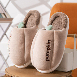 New Design Cartoon Cute Pumpkin Shape Home Slippers Ladies Plush Warm Comfort Non-Slip Student Dormitory Shoes